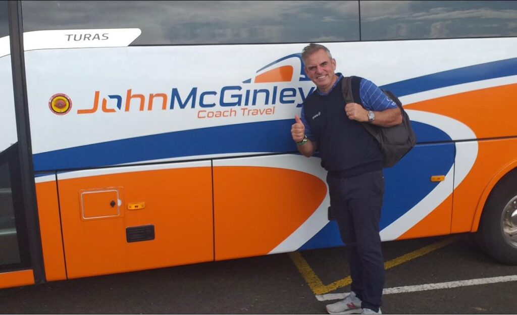 Corrie star takes the wheel at McGinley Travel – McGinley Coach Travel